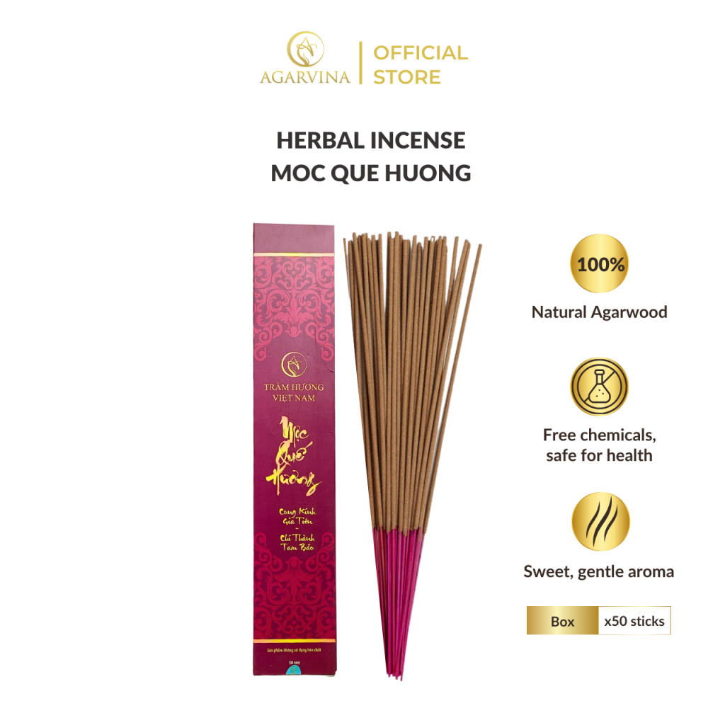 Moc Que Huong Herbal Agarwood Incense - 50 incense » Tinh Hoa Trầm Việt