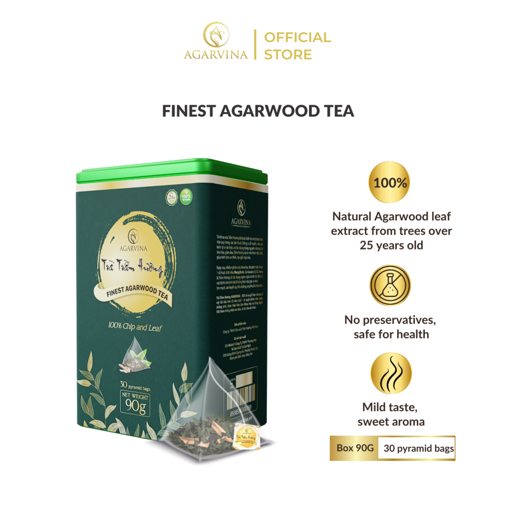 Trà Trầm Hương túi tam giác (Finest Agarwood Tea) - Hộp 30 túi x 3g ...